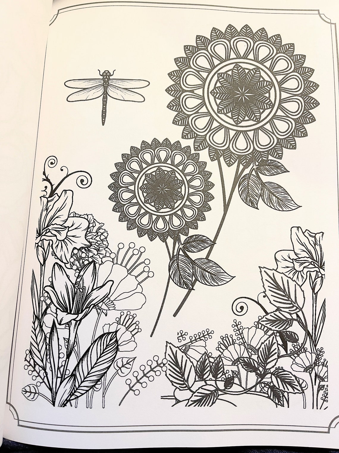 Floral Escape I Relaxation Coloring Book Floral Coloring | Etsy