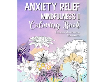Anxiety Relief Mindfulness Coloring Book With Mindfulness Statements ...