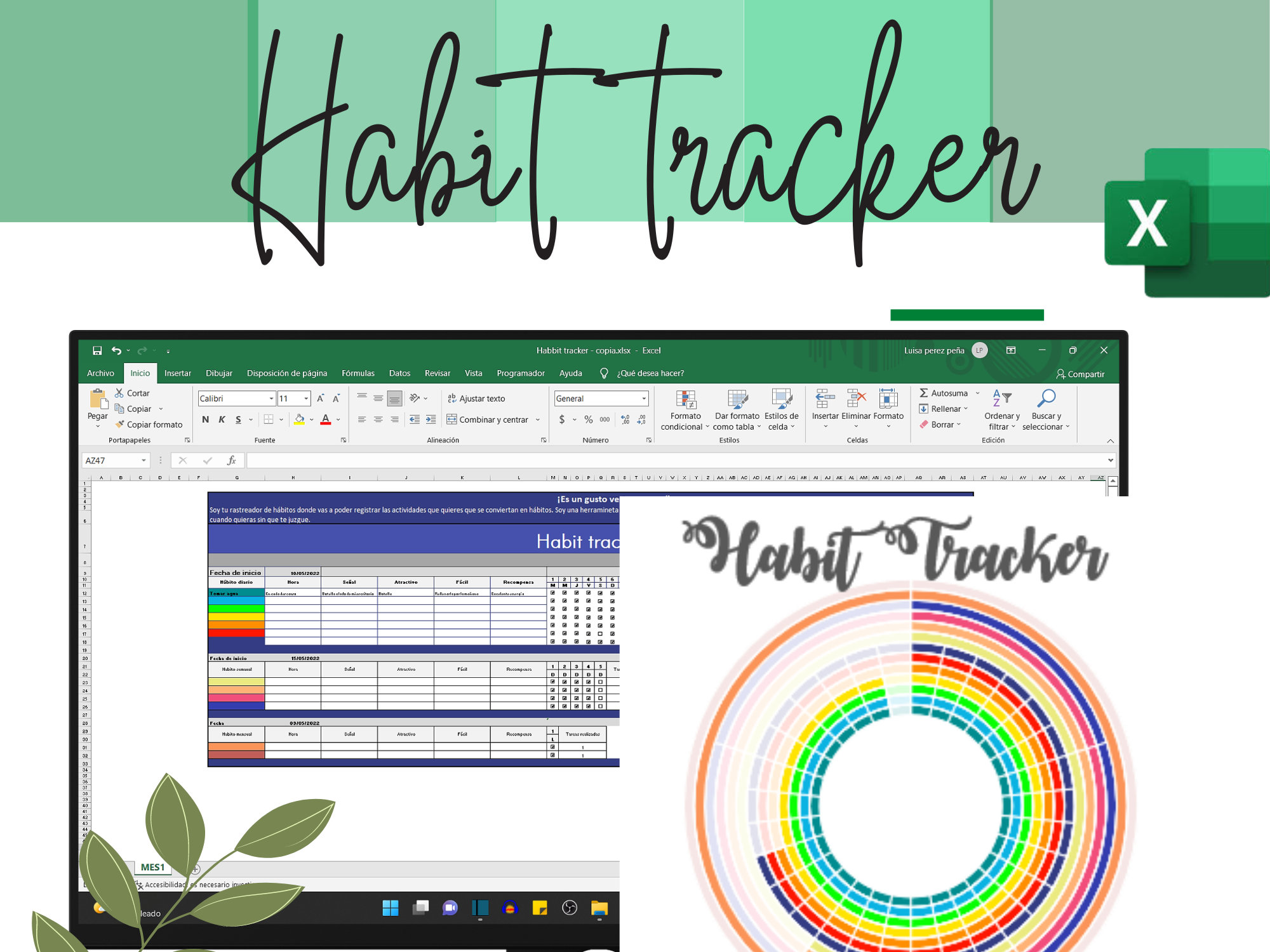 Habit Tracking Spreadsheet Template for Excel Habit Tracking - Etsy