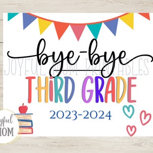 Hello Third Grade Printable Sign First Day of School First and Last Day ...