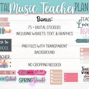 Digital Music Teacher Planner K 6th Grade Digital Planner for Music ...