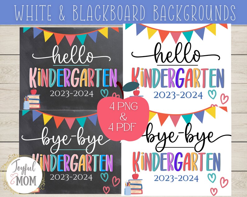 Hello Kindergarten First Day of School Printable Sign First Day of ...