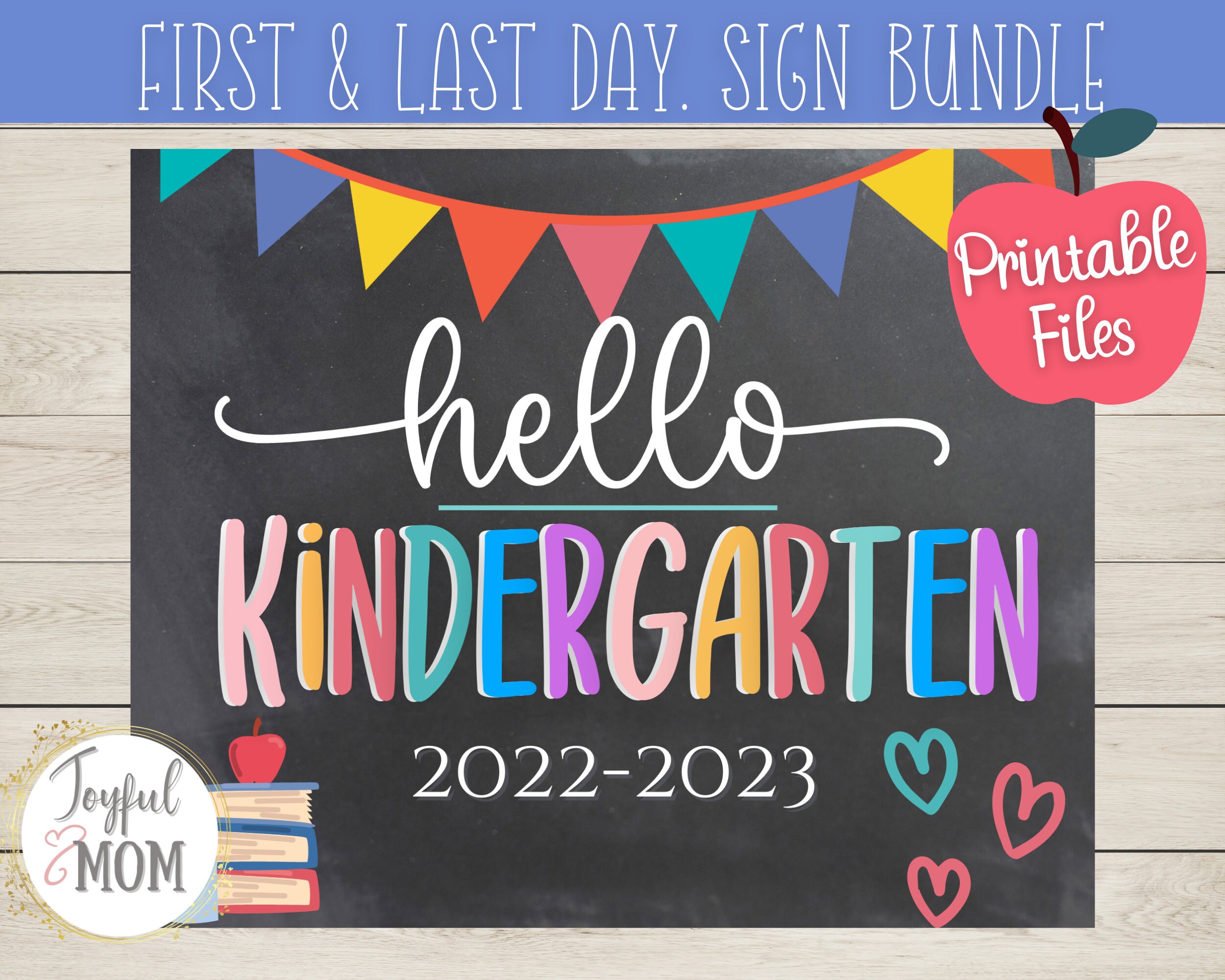 Hello Kindergarten First Day of School Printable Sign First - Etsy
