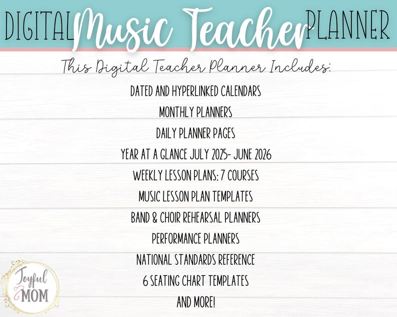 Music Teacher Digital Planner | Digital Planner for Music Teachers ...