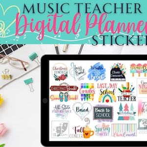 Music Teacher Digital Planner Stickers| Digital Stickers for Teacher ...