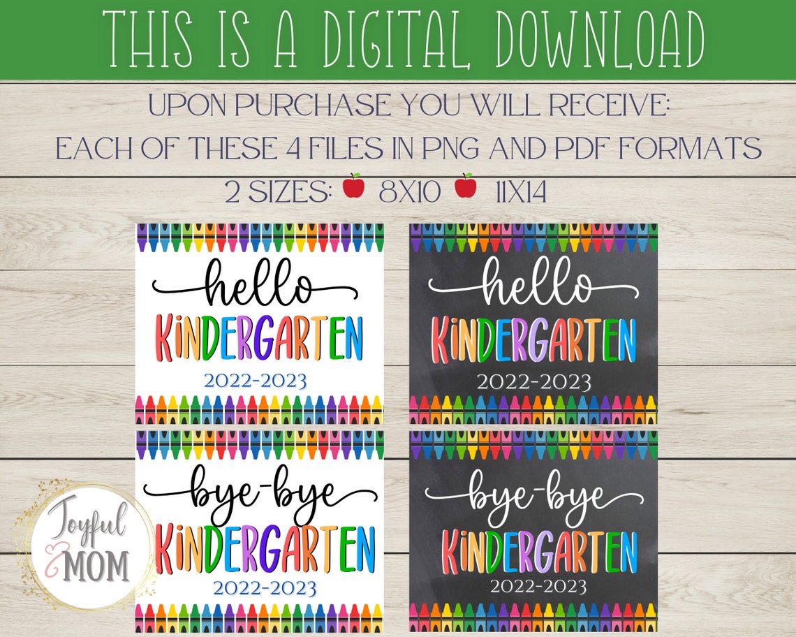 Hello Kindergarten First Day of School Sign Hello - Etsy