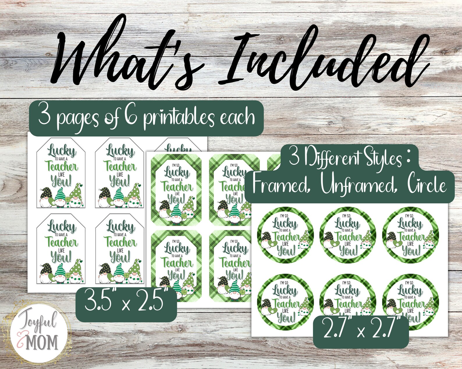 St. Patrick's Day Gnome Gift Tag, St. Patrick's Day Printable Gift Tag ...