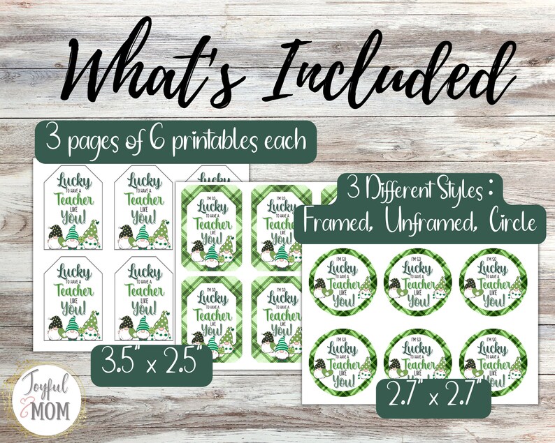 St. Patrick's Day Gnome Gift Tag, St. Patrick's Day Printable Gift Tag ...