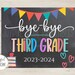 Hello Third Grade Printable Sign First Day of School First and Last Day ...