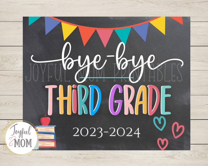 Hello Third Grade Printable Sign First Day of School First and Last Day ...