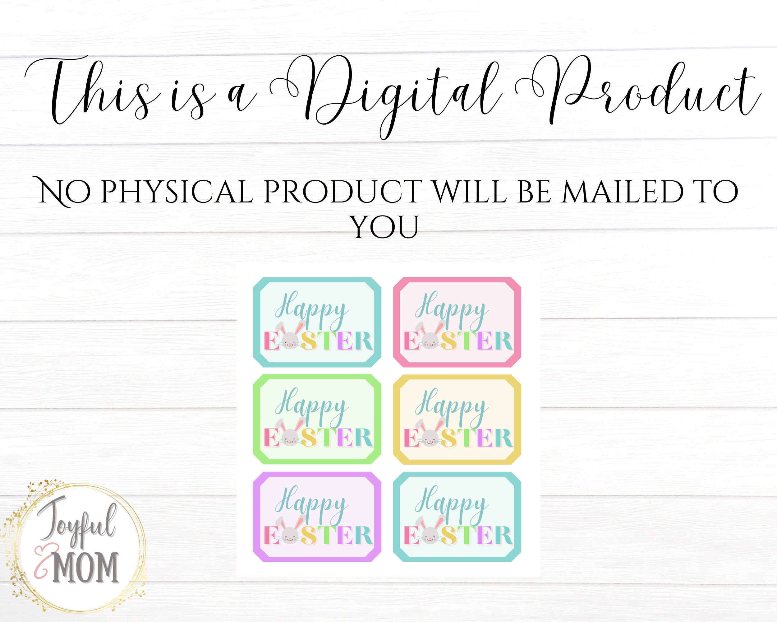 Happy Easter Printable Gift Tags | Easter Bunny Gift Tags | Instant ...