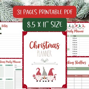 Gnome Christmas Planner Printable | Printable Christmas Planner ...