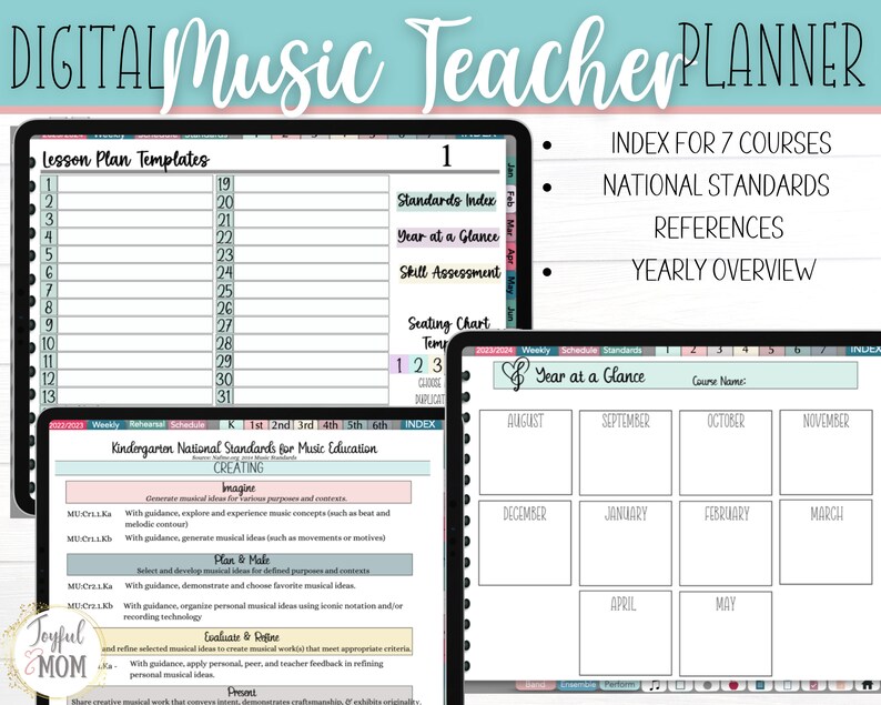 Music Teacher Digital Planner Digital Planner for Music Teachers Dated ...
