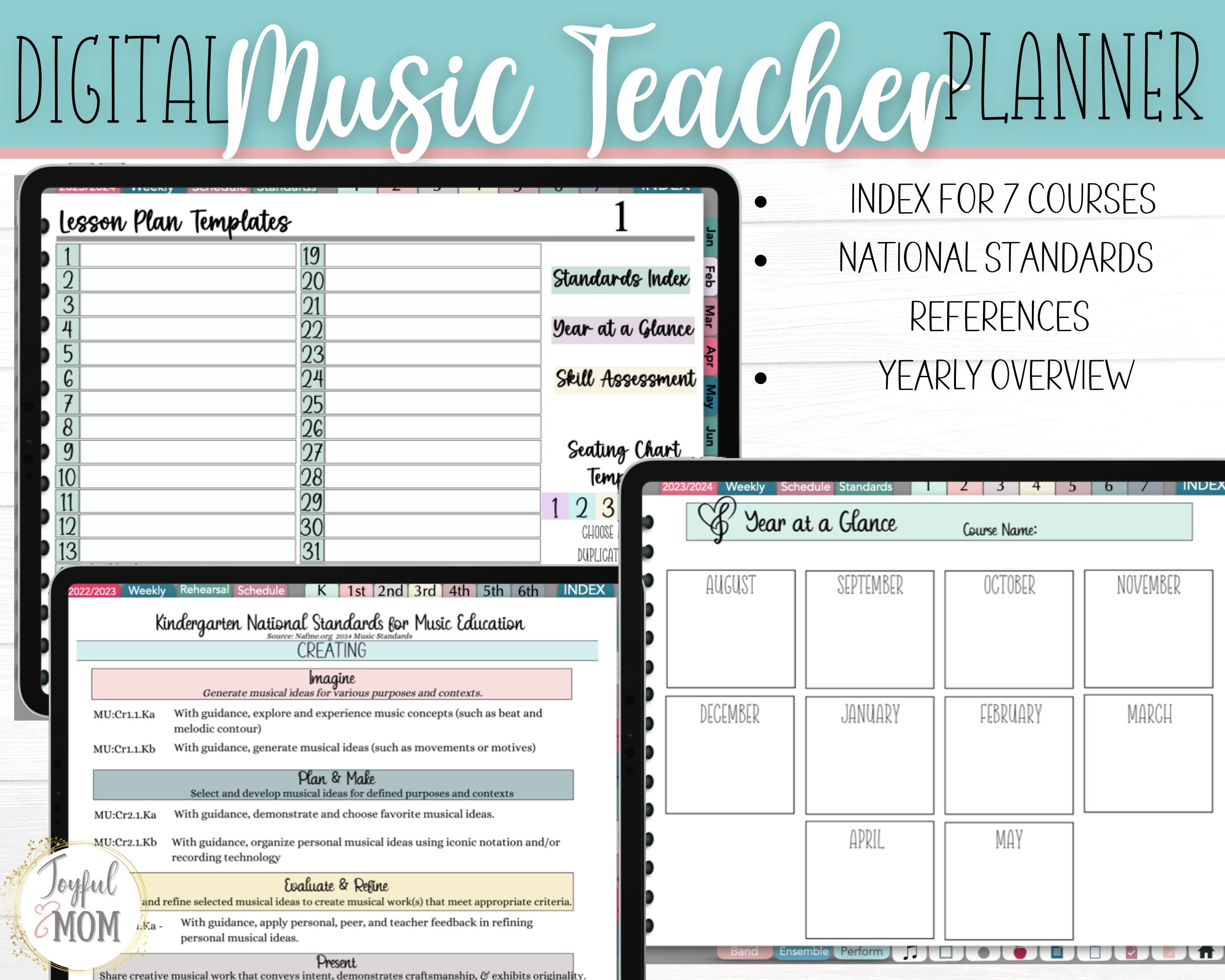 Music Teacher Digital Planner Digital Planner for Music Teachers Dated ...