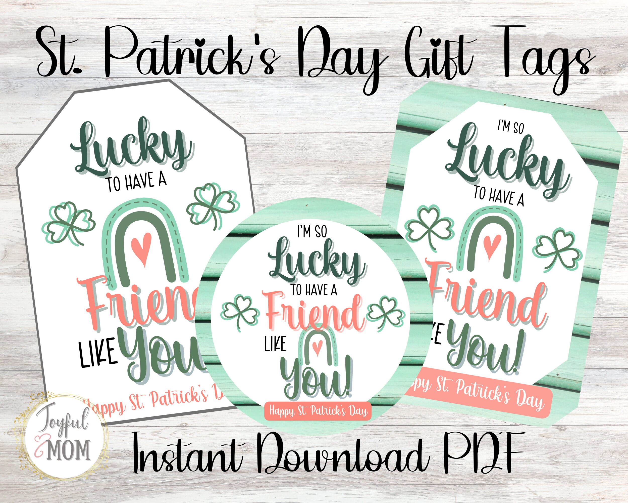 St. Patrick's Day Gift Tag, Printable St. Patrick's Day Tag, Lucky to ...