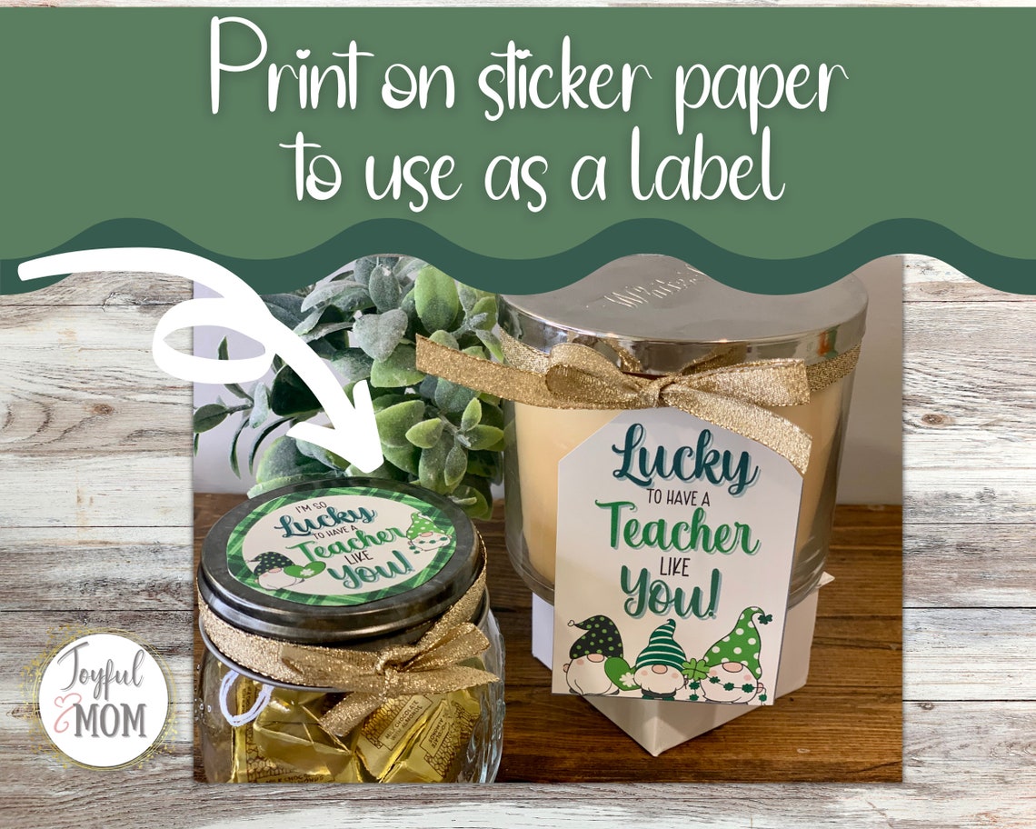 St. Patrick's Day Gnome Gift Tag, St. Patrick's Day Printable Gift Tag ...