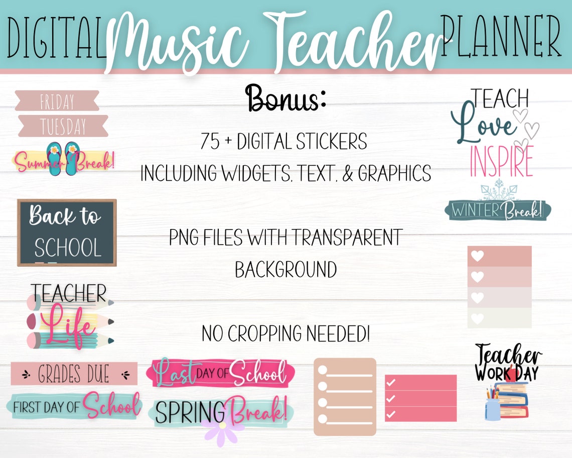 Music Teacher Digital Planner Digital Planner for Music - Etsy