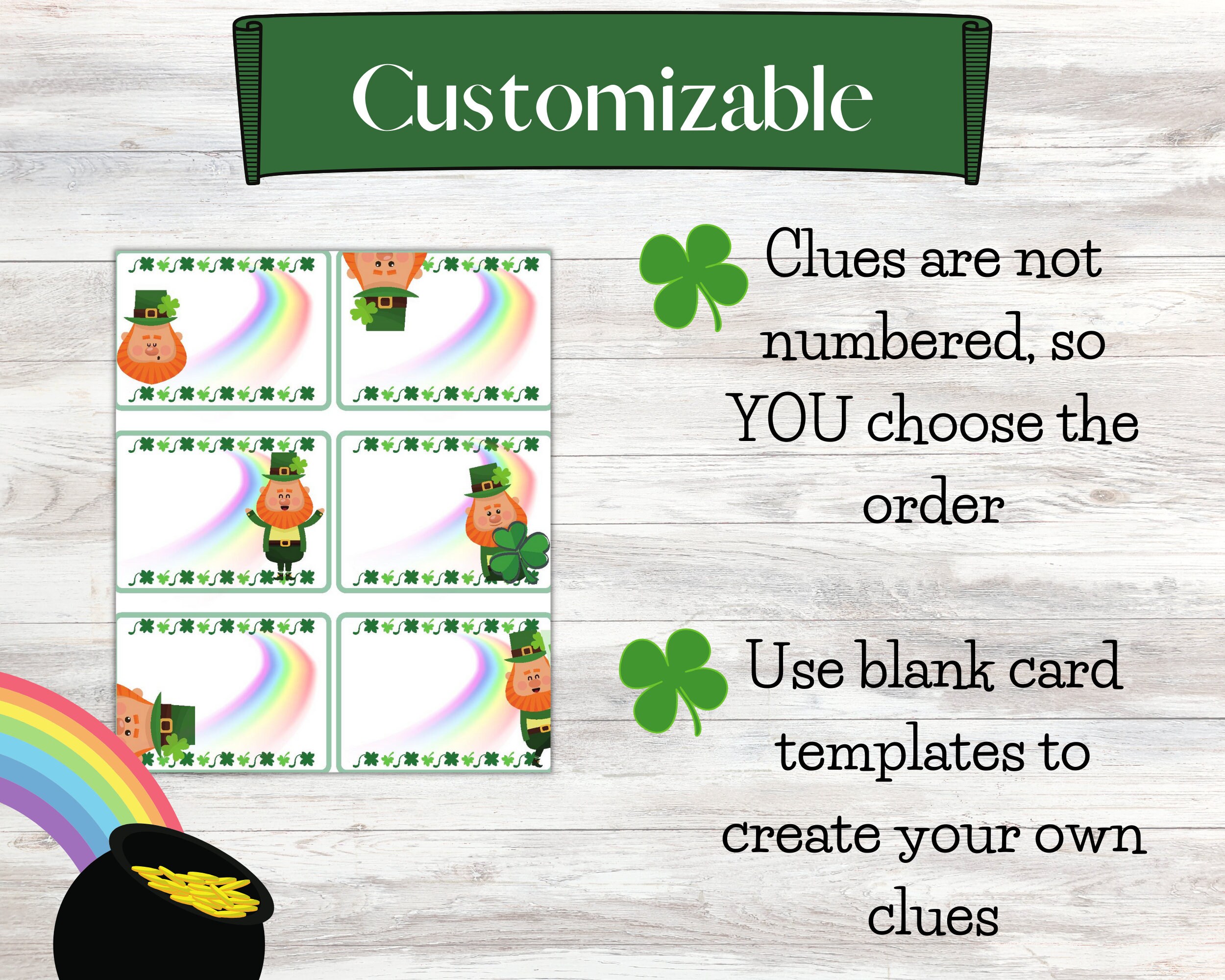 St Patricks Day Scavenger Hunt, Leprechaun Treasure Hunt, St Patricks ...