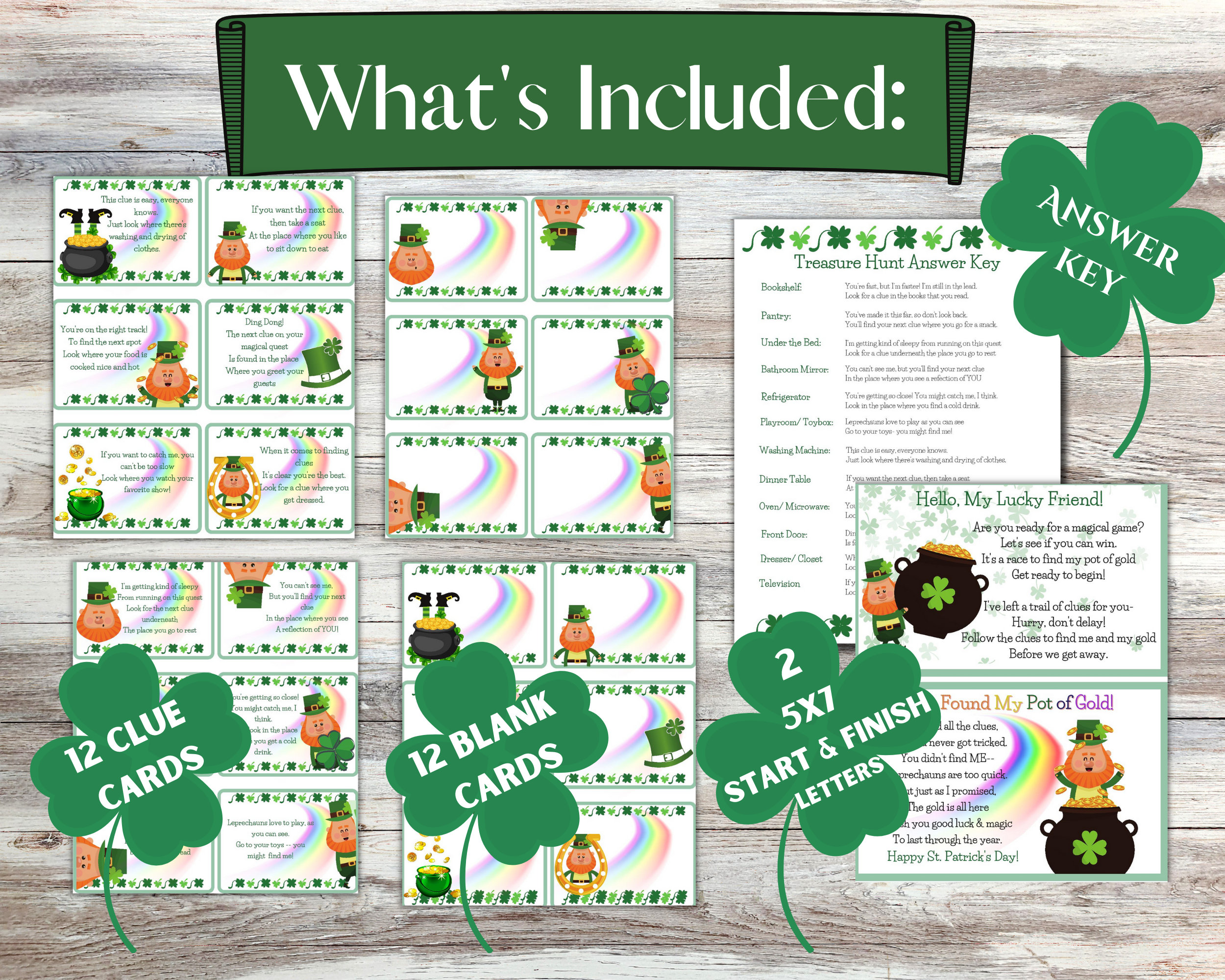 St Patricks Day Scavenger Hunt, Leprechaun Treasure Hunt, St Patricks ...