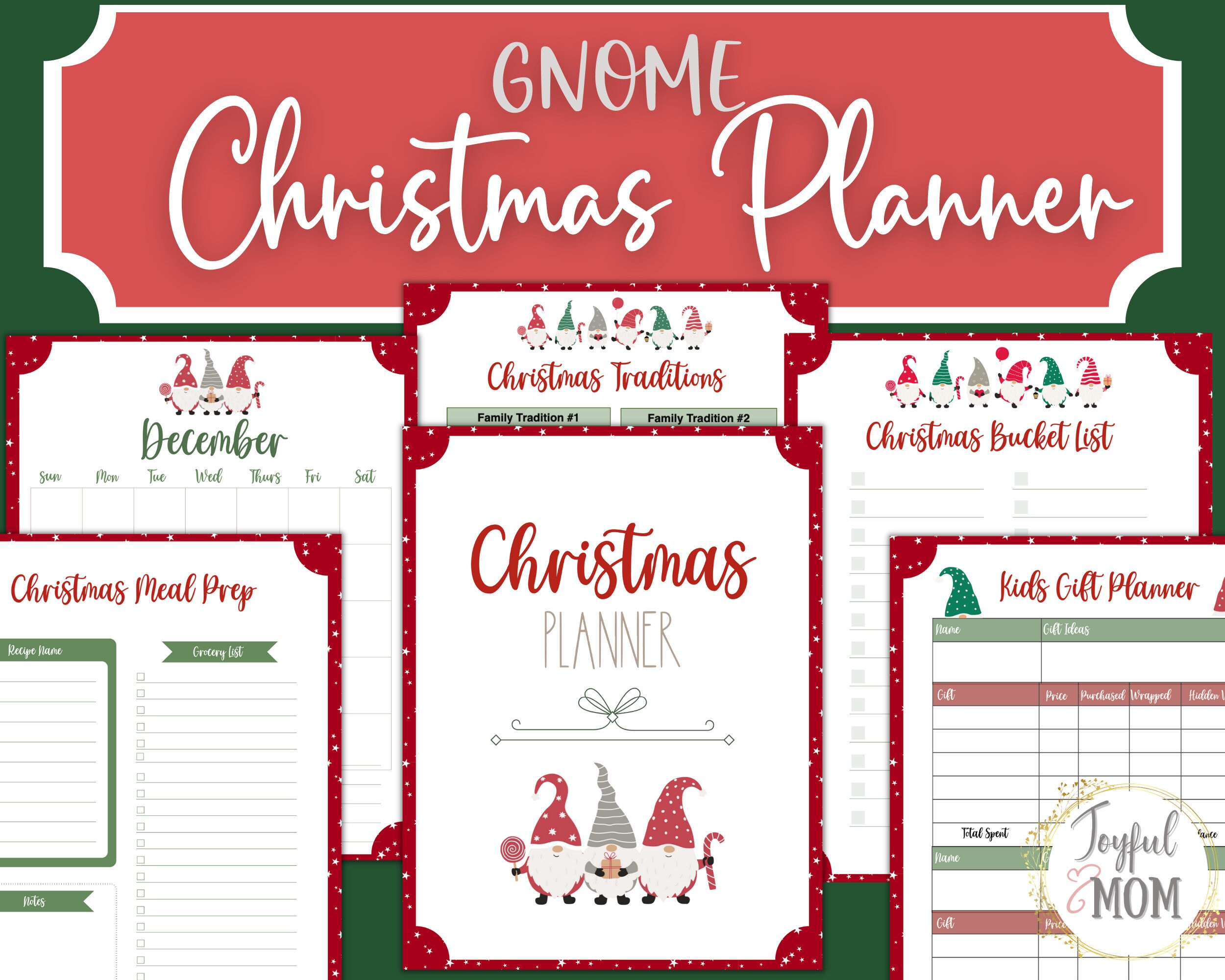 Gnome Christmas Planner Printable | Printable Christmas Planner ...