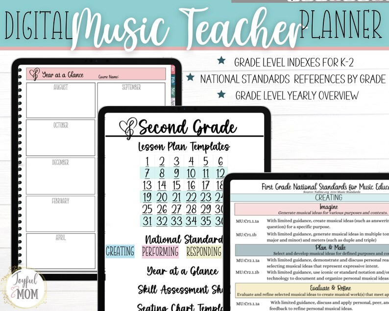 Music Teacher Digital Planner K-2nd Grade Digital Planner for Music ...
