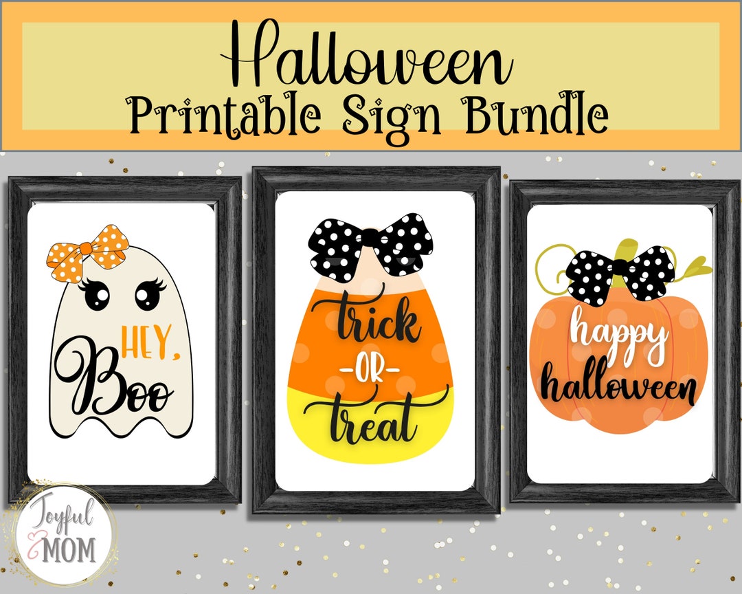 Halloween Printable Sign Bundle | Halloween Sign Decor | Halloween Art ...