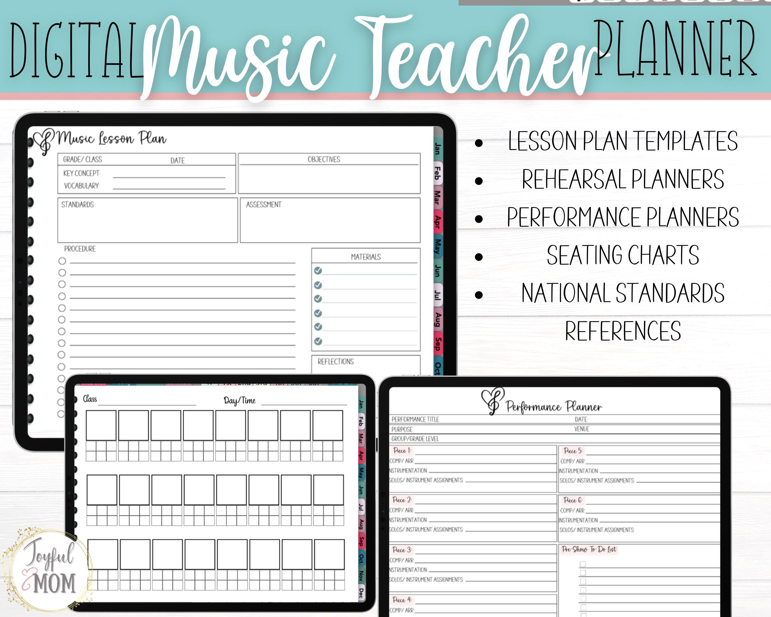 Digital Music Teacher Planner K- 6th Grade| Digital Planner for Music ...