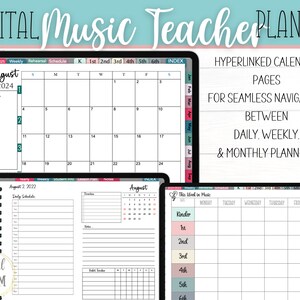 Digital Music Teacher Planner K- 6th Grade| Digital Planner for Music ...