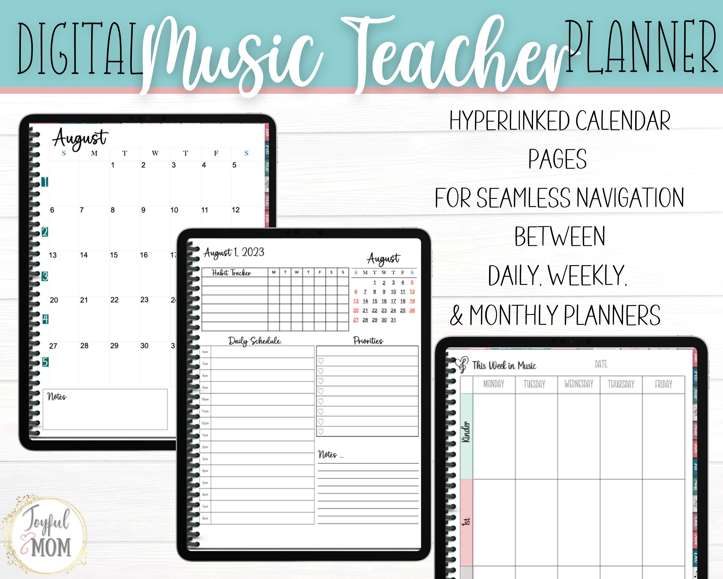 Music Teacher Digital Planner K-2nd Grade Digital Planner for Music ...