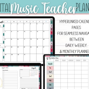 Digital Music Teacher Planner K 6th Grade Digital Planner for Music ...