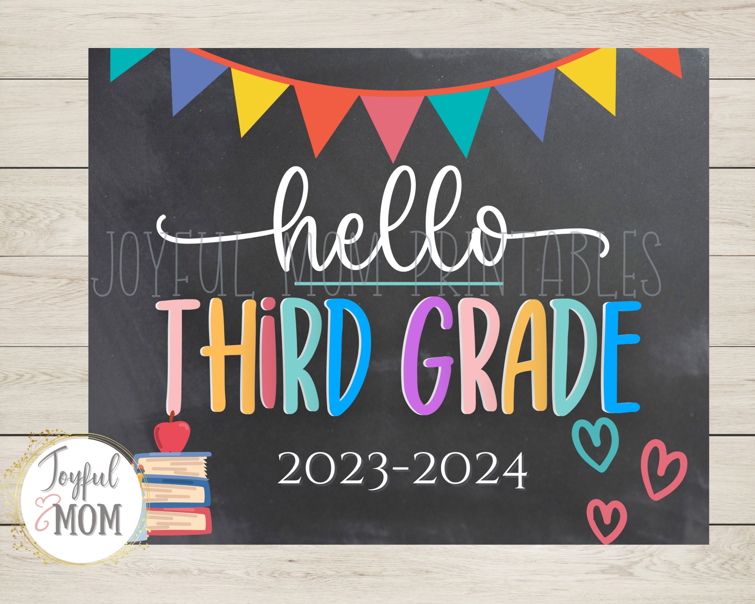 Hello Third Grade Printable Sign First Day of School First and Last Day ...