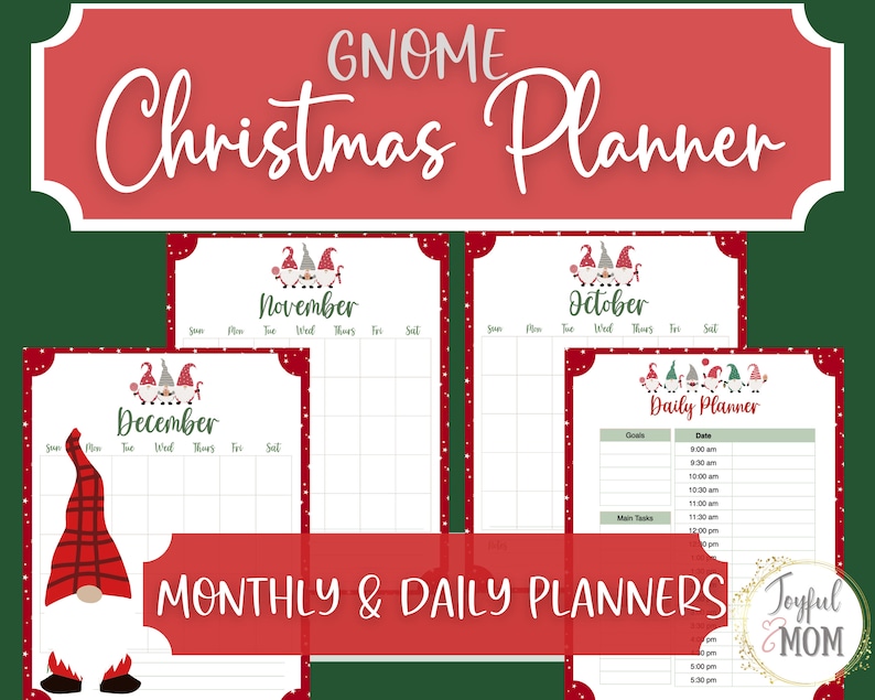 Gnome Christmas Planner Printable | Printable Christmas Planner ...