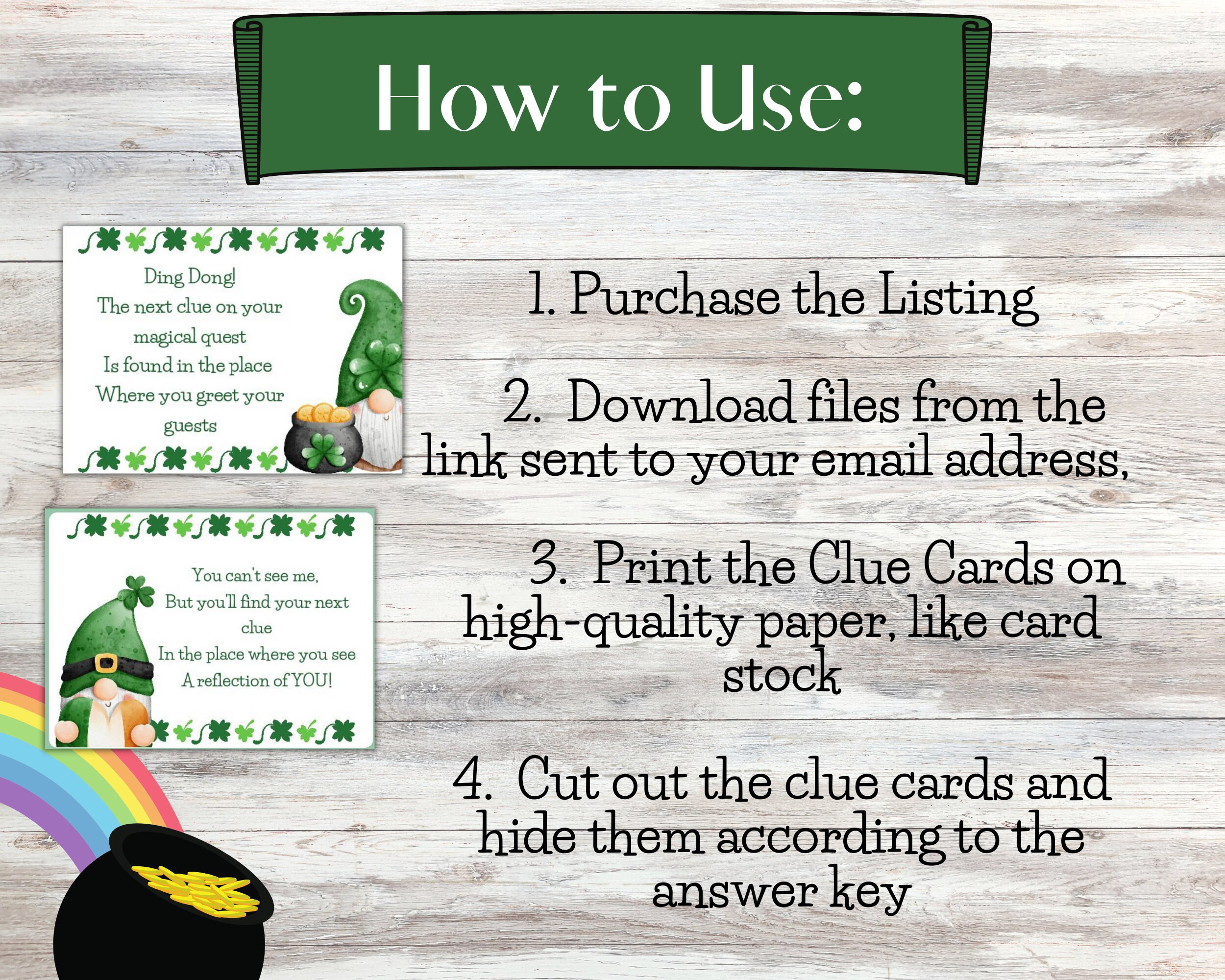 St.patrick's Day Gnome Scavenger Hunt, St. Patrick's Day Printable ...