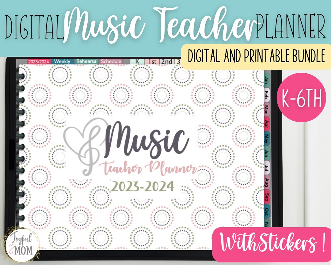 Digital Music Teacher Planner K 6th Grade Digital Planner for Music ...