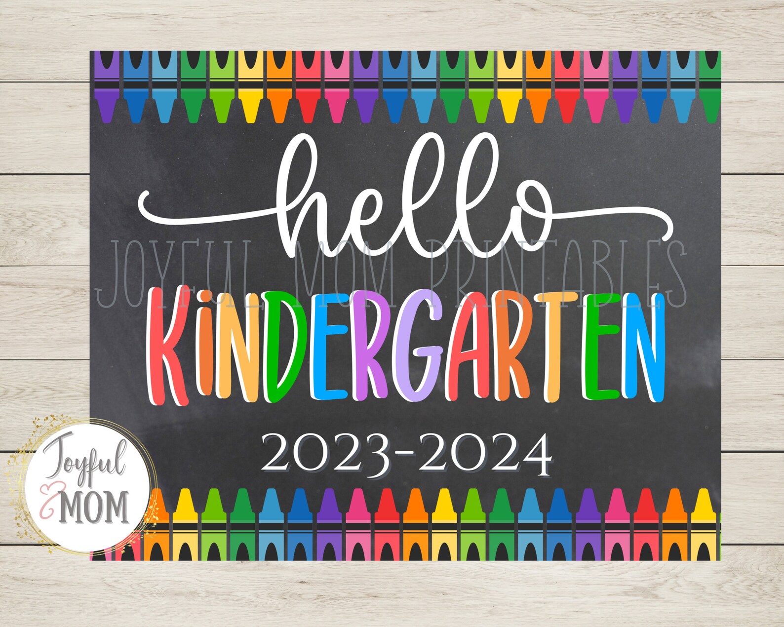 Hello Kindergarten First Day of School Sign Hello Kindergarten ...
