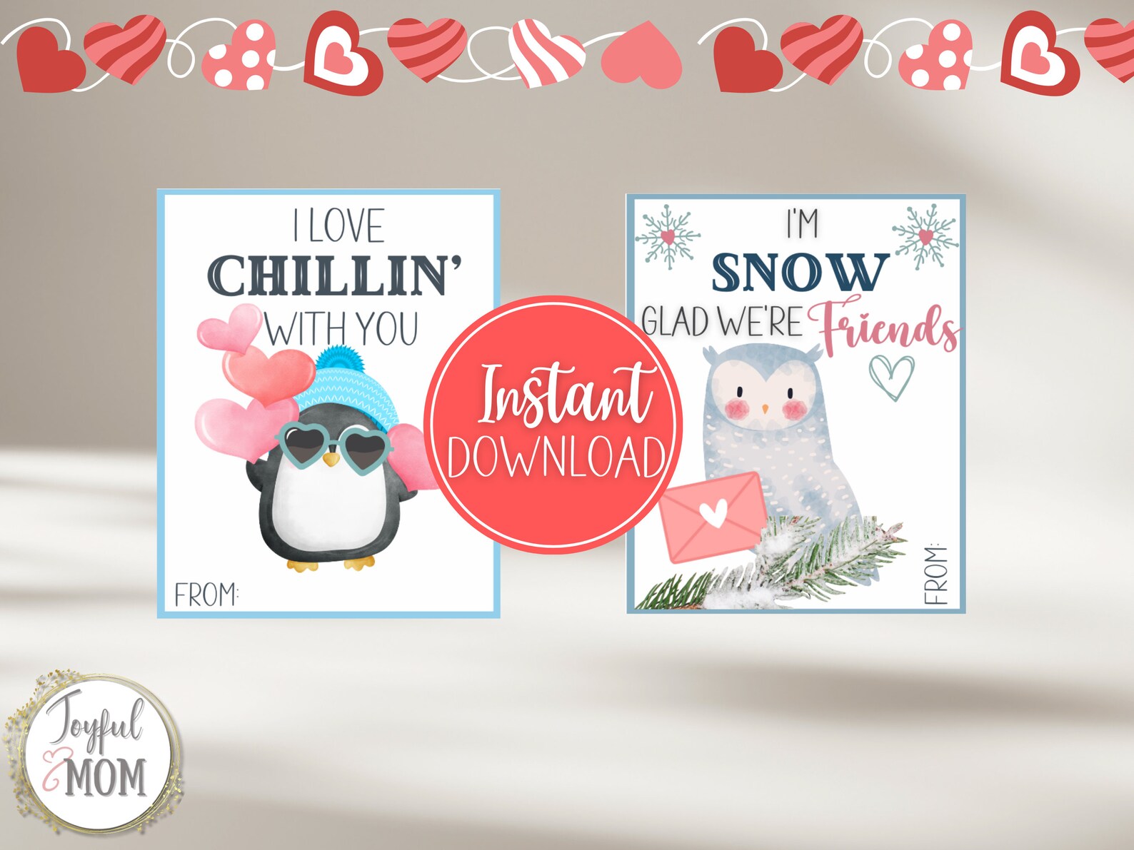 Kids Valentines, Winter Theme | Printable Valentine Cards for Kids ...