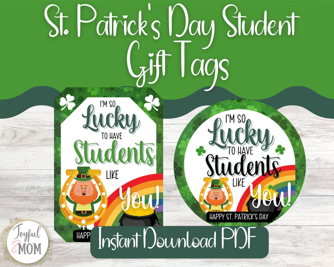 St. Patrick's Day Leprechaun Student Gift Tags, St. Patrick's Treat ...