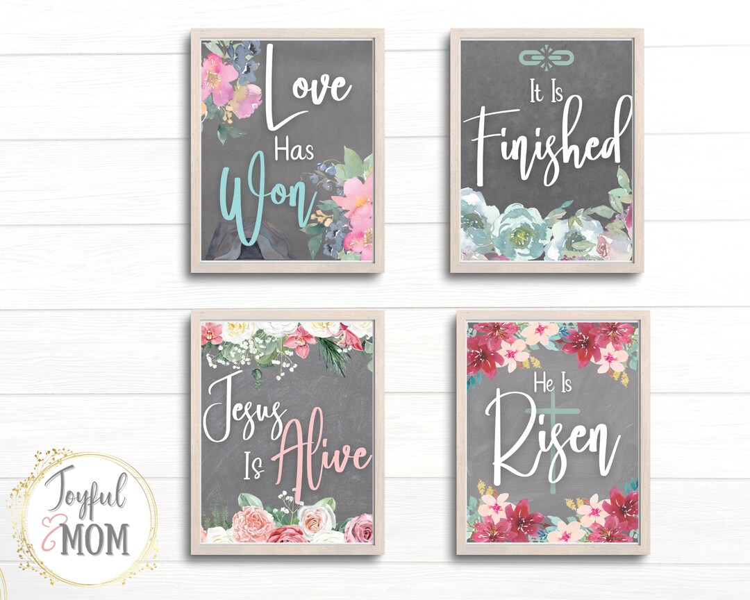 Religious Easter Digital Print Bundle| Easter Bible Wall Print Bundle ...