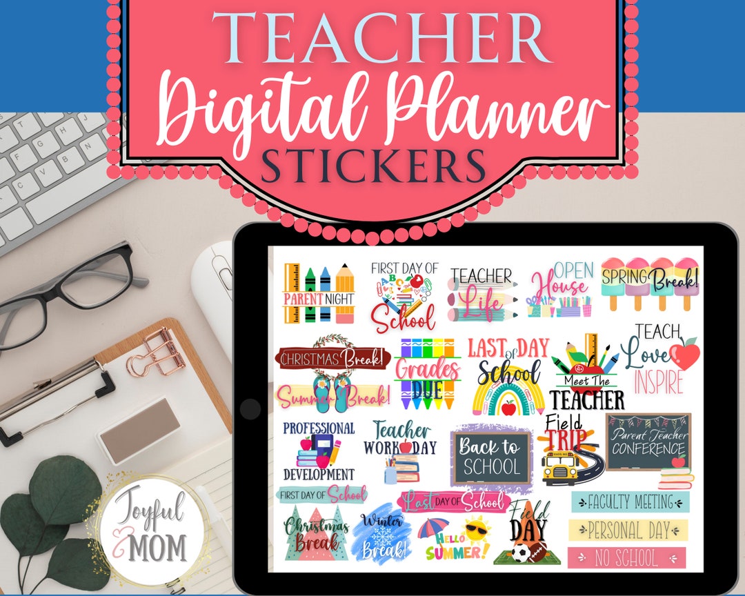 Teacher Digital Planner Stickers | Digital Planner Stickers for Teacher ...