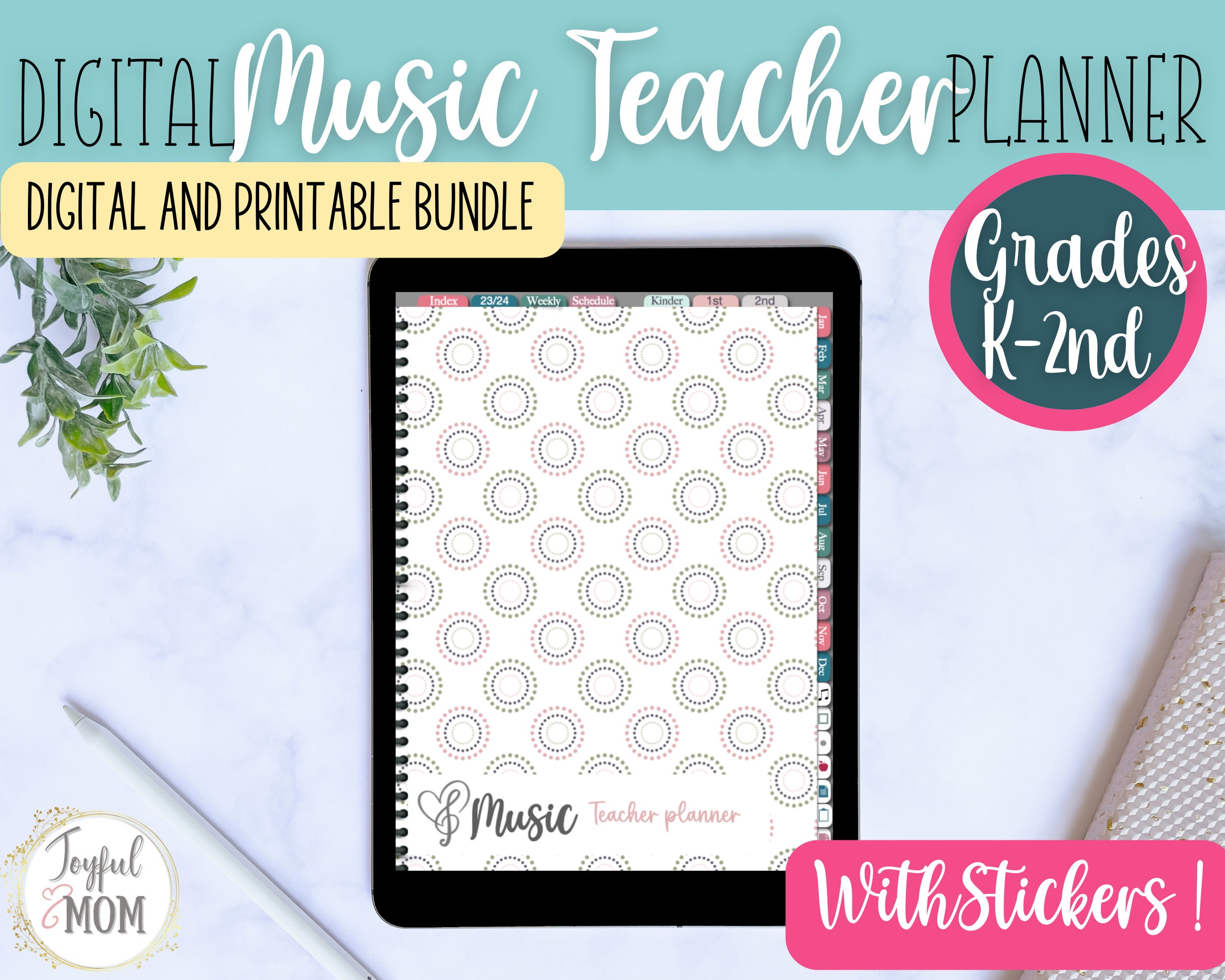 Music Teacher Digital Planner K-2nd Grade Digital Planner for Music ...