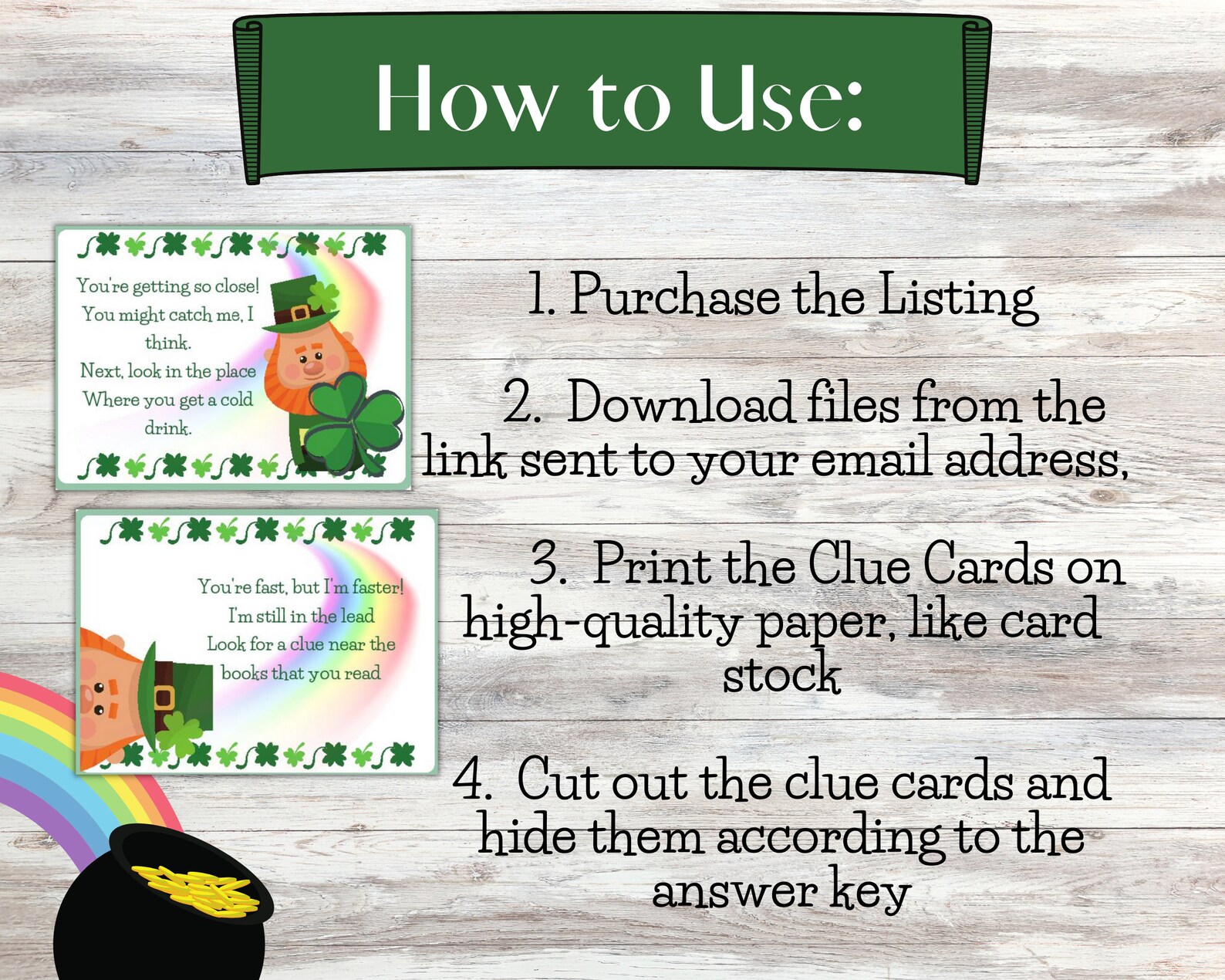 St Patricks Day Scavenger Hunt, Leprechaun Treasure Hunt, St Patricks ...