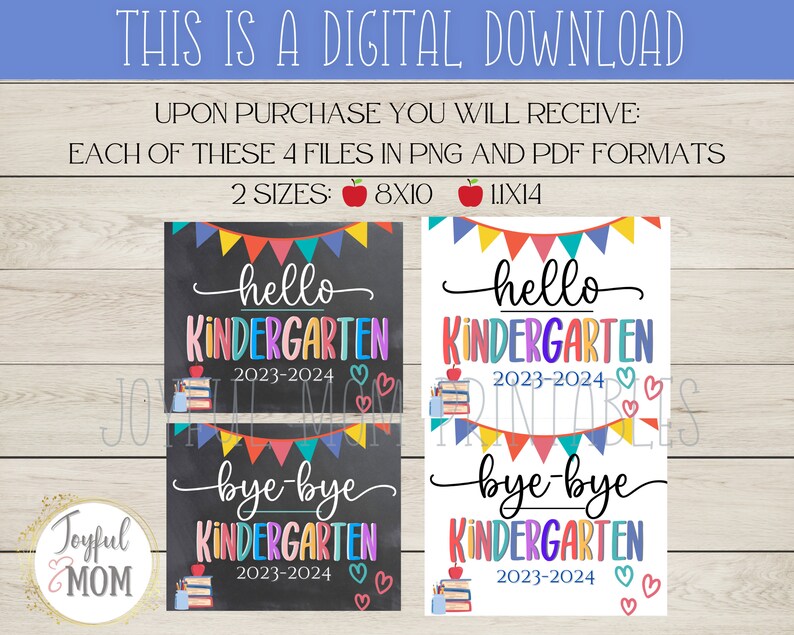 Hello Kindergarten First Day of School Printable Sign First Day of ...