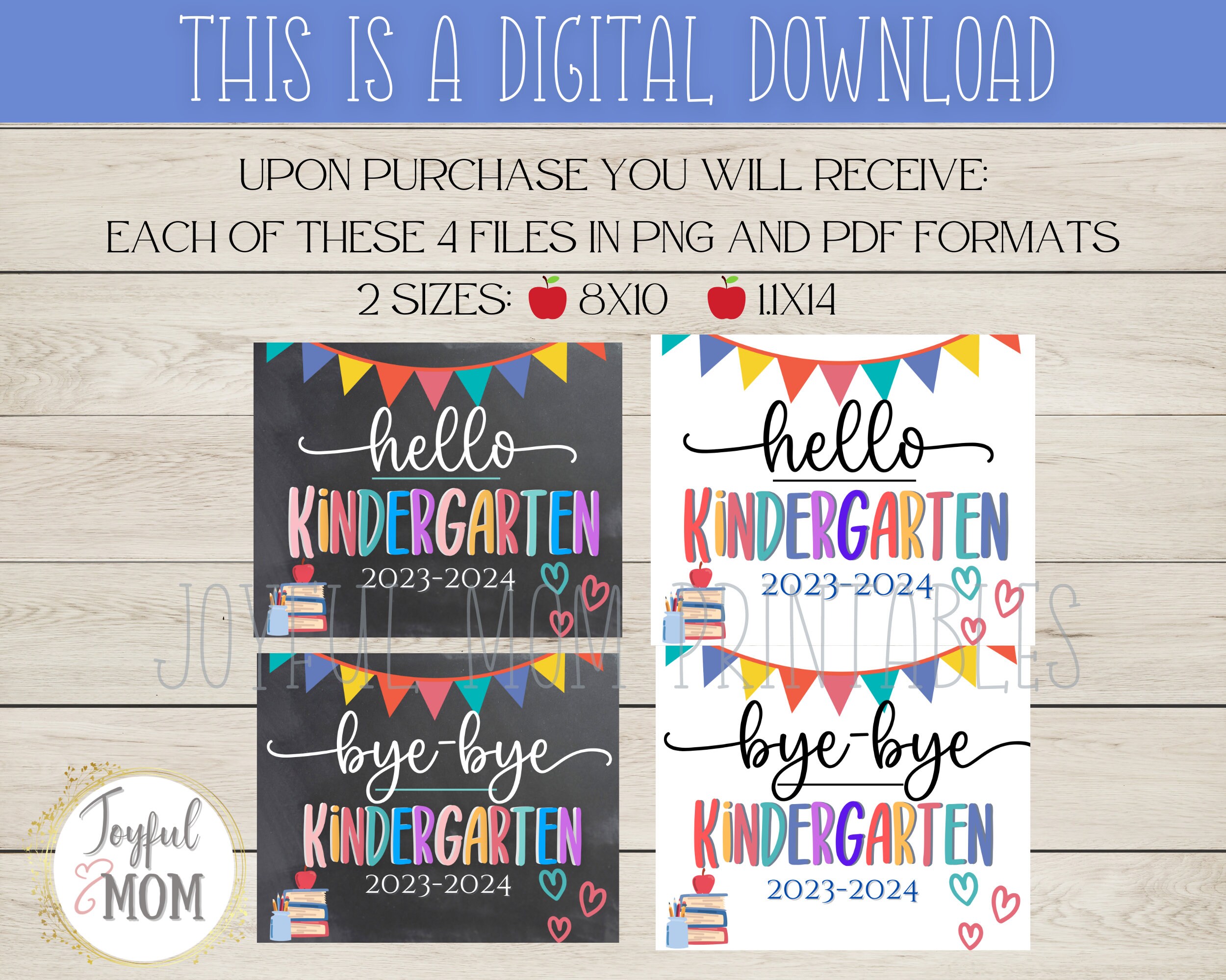 Hello Kindergarten First Day of School Printable Sign First Day of ...