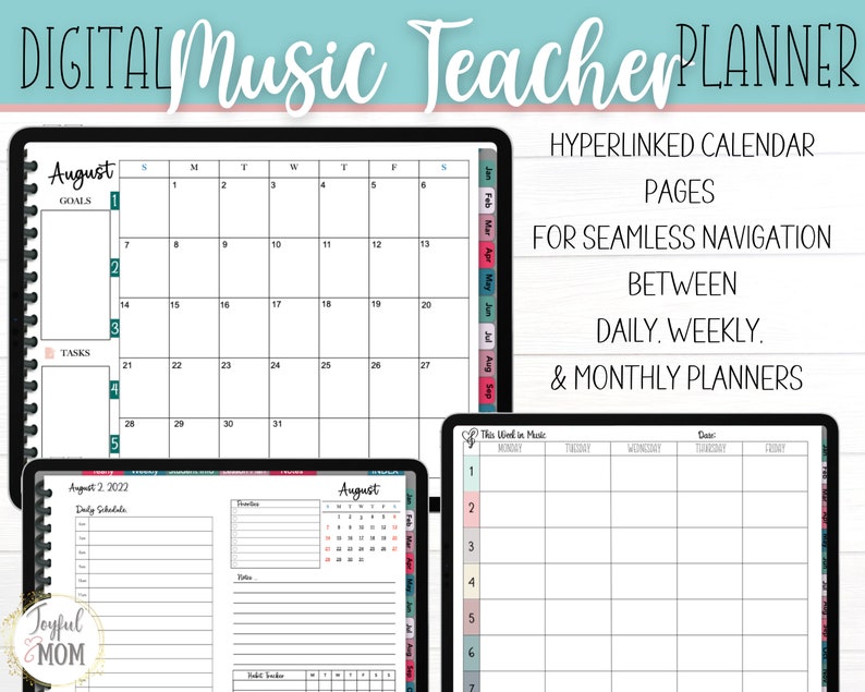 Music Teacher Digital Planner Digital Planner for Music Teachers Dated ...