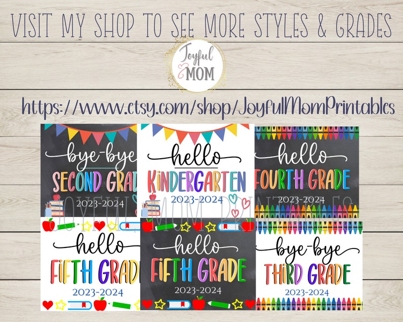 Hello Third Grade Printable Sign First Day of School First and Last Day ...