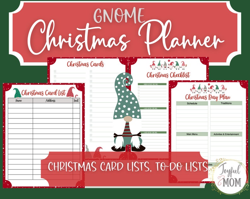 Gnome Christmas Planner Printable | Printable Christmas Planner ...