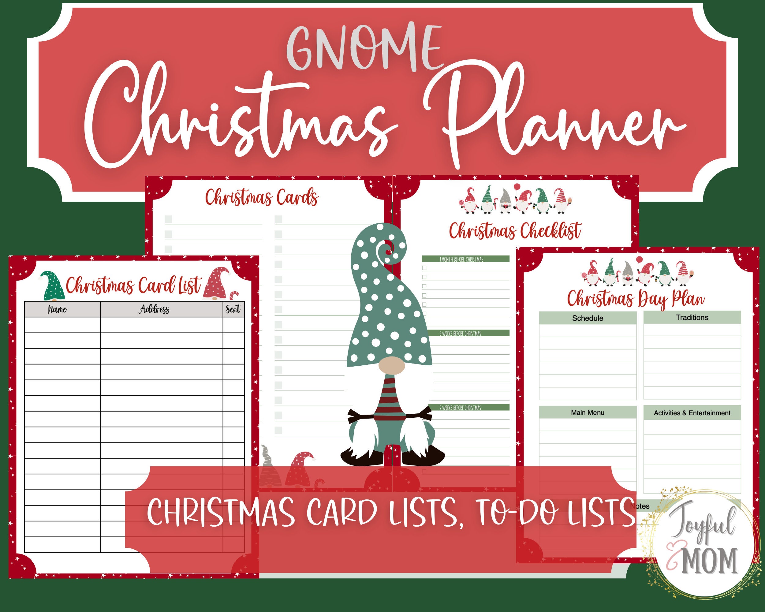 Gnome Christmas Planner Printable | Printable Christmas Planner ...