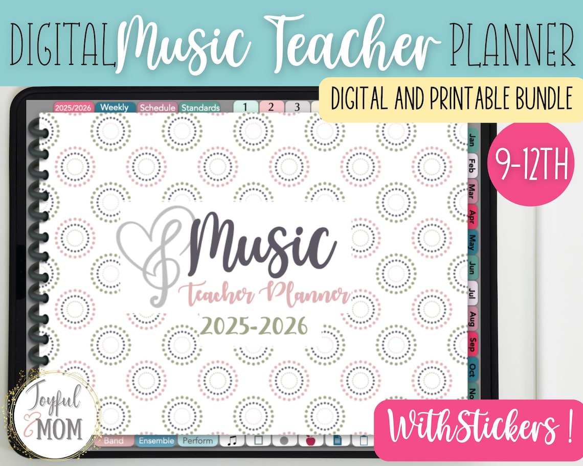 Music Teacher Digital Planner | Digital Planner for Music Teachers ...