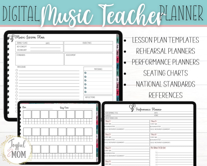 Music Teacher Digital Planner Digital Planner for Music Teachers Dated ...