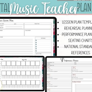 Digital Music Teacher Planner K 6th Grade Digital Planner for Music ...